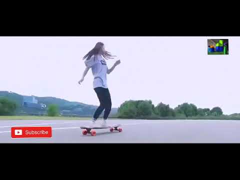 Cartoon ft daniel levi - on & on | cover video cewek cantik main skateboart