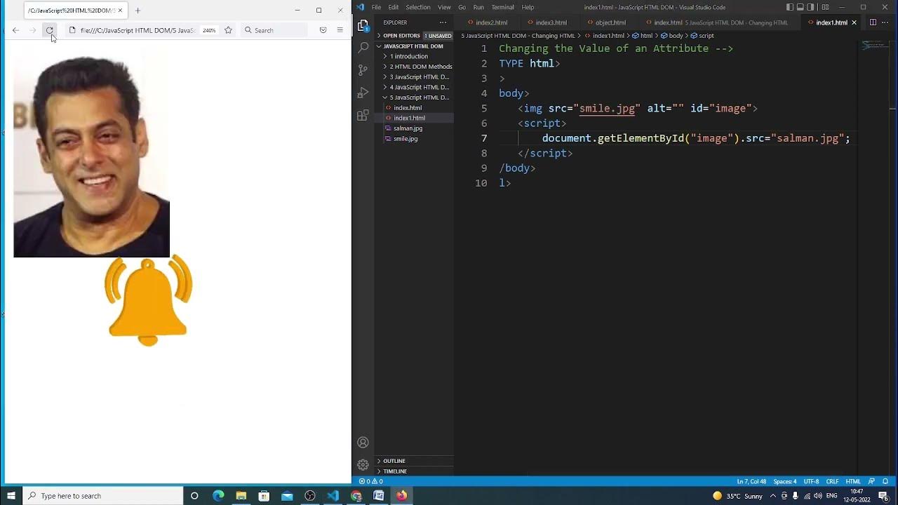 Changing the Value of an Attribute JavaScript - YouTube
