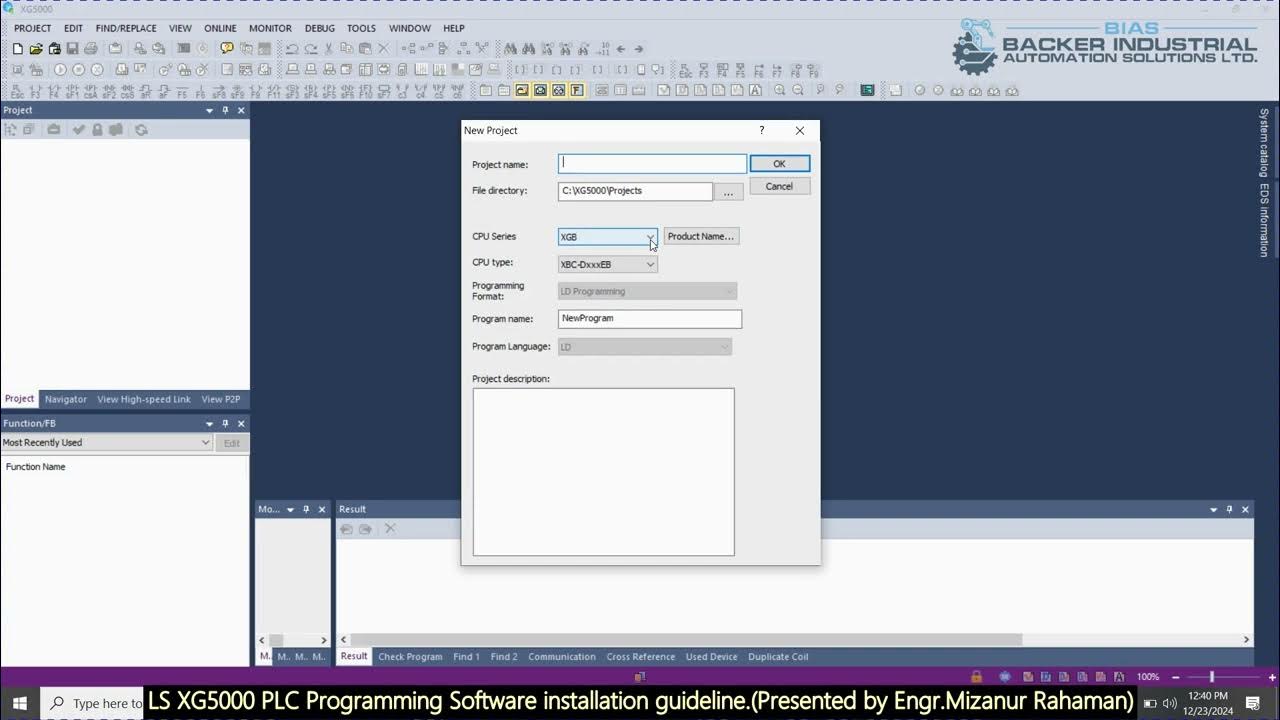 LS PLC XG5000 CPU SERIES - YouTube
