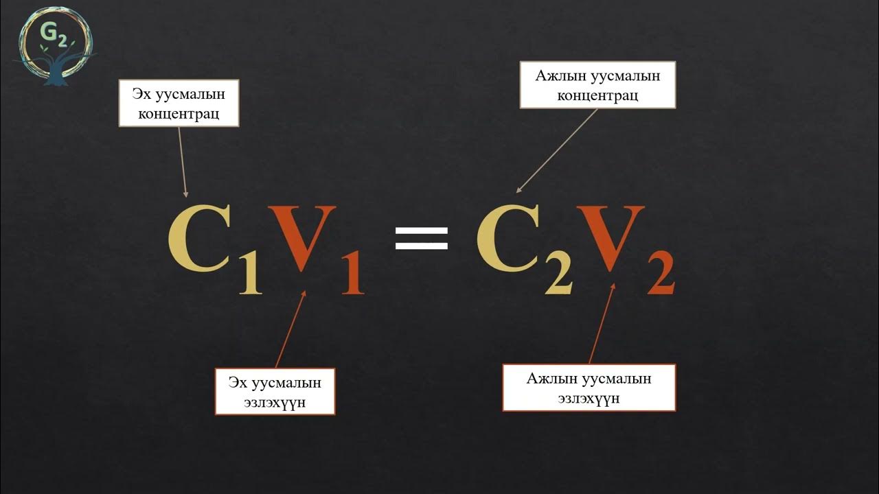 Уусмал найруулах C1V1 = C2V2 Молекул биологийн жишээ бодлого - YouTube