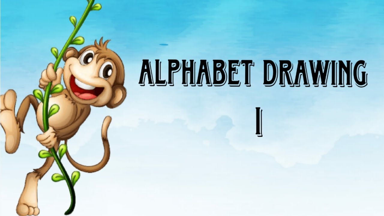 Alphabet Drawing letter i | Drawing with letters for kids | Drawing ...