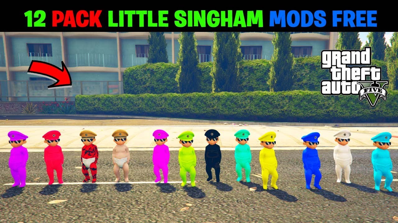 gta 5mods little singham mod 12 pack free download - YouTube