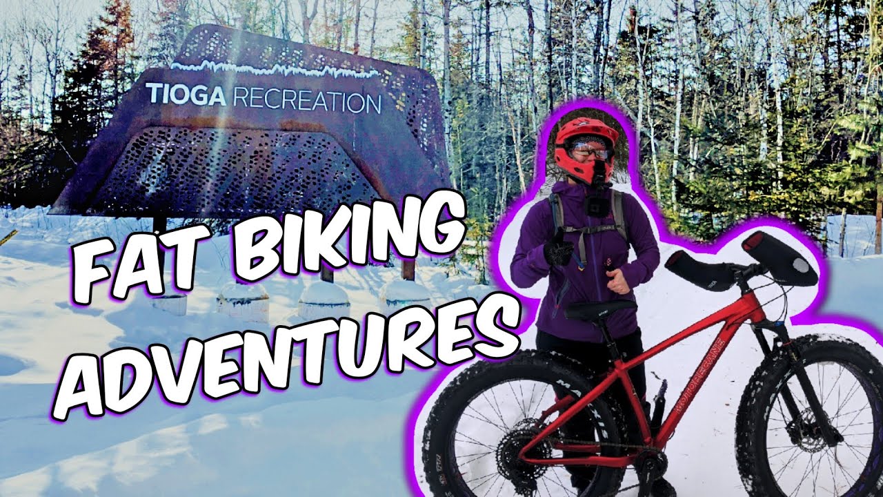 TIOGA Fat Biking - Her First Time on Snow Groomed Trails! # ...