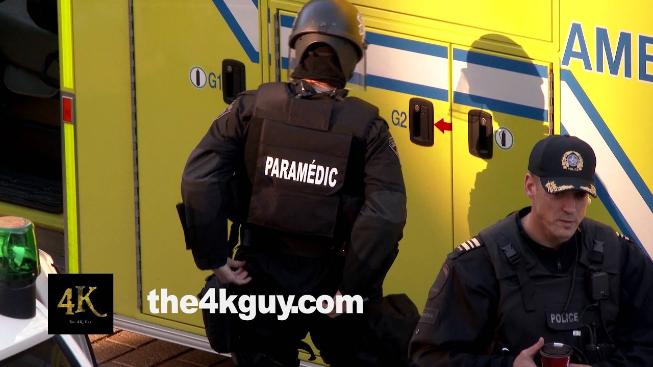 4K UHD 60fps - Tactical paramedic stowing gear in ambulance - YouTube
