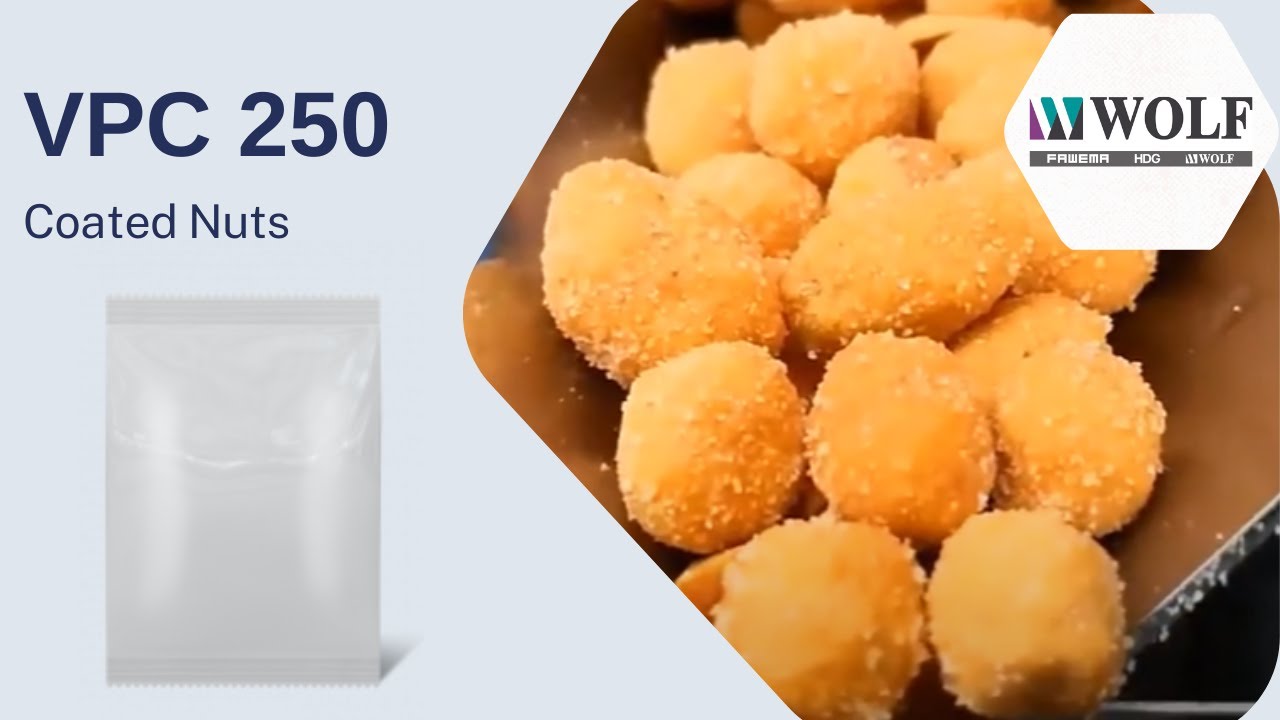 WOLF Packaging Machine VPC 250 for coated nuts - YouTube