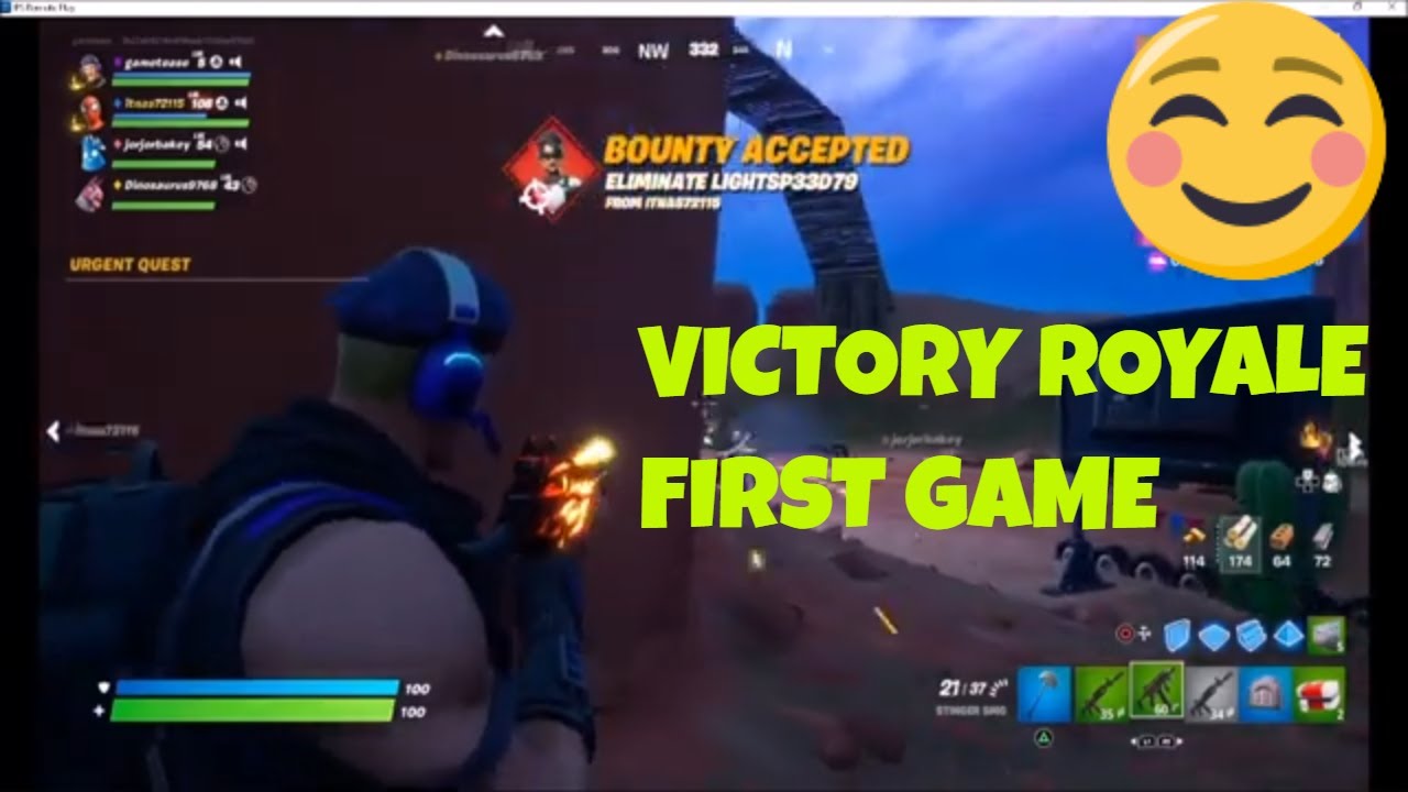 Fortnite! Winning Victory Royale in the First Game! - YouTube