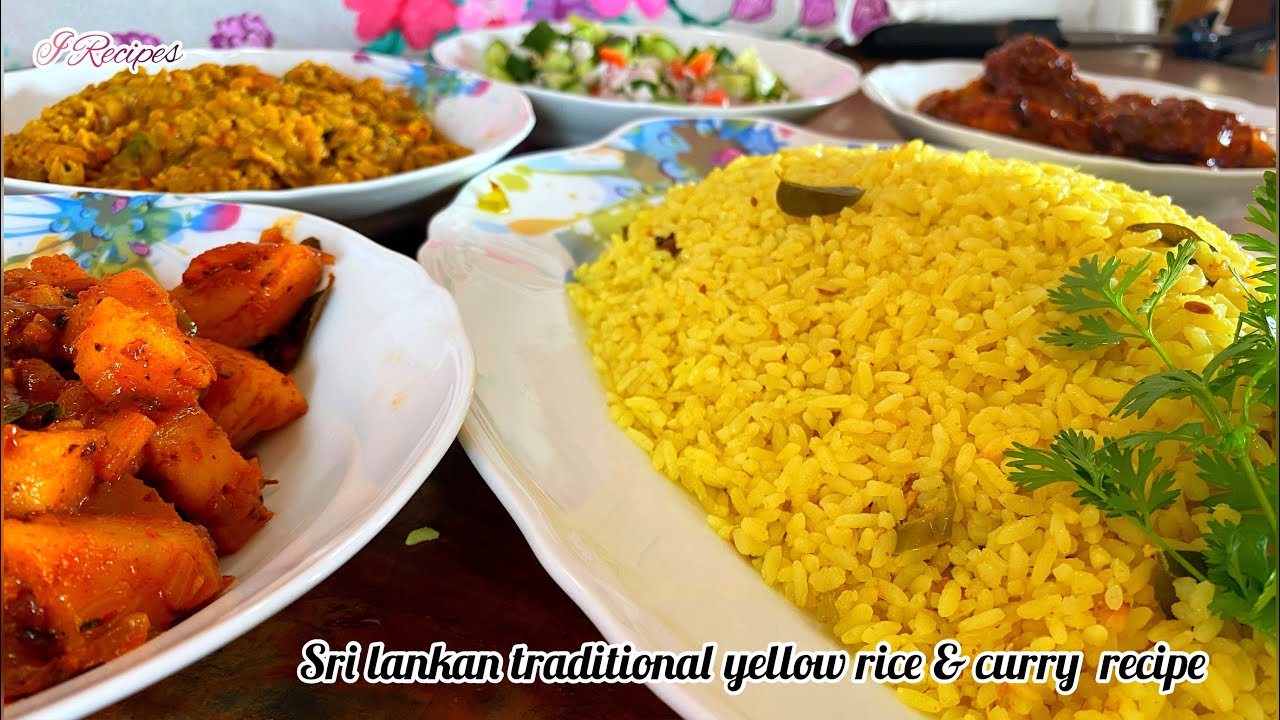 sri lankan traditional yellow rice recipe | Devilled chicken curry ...