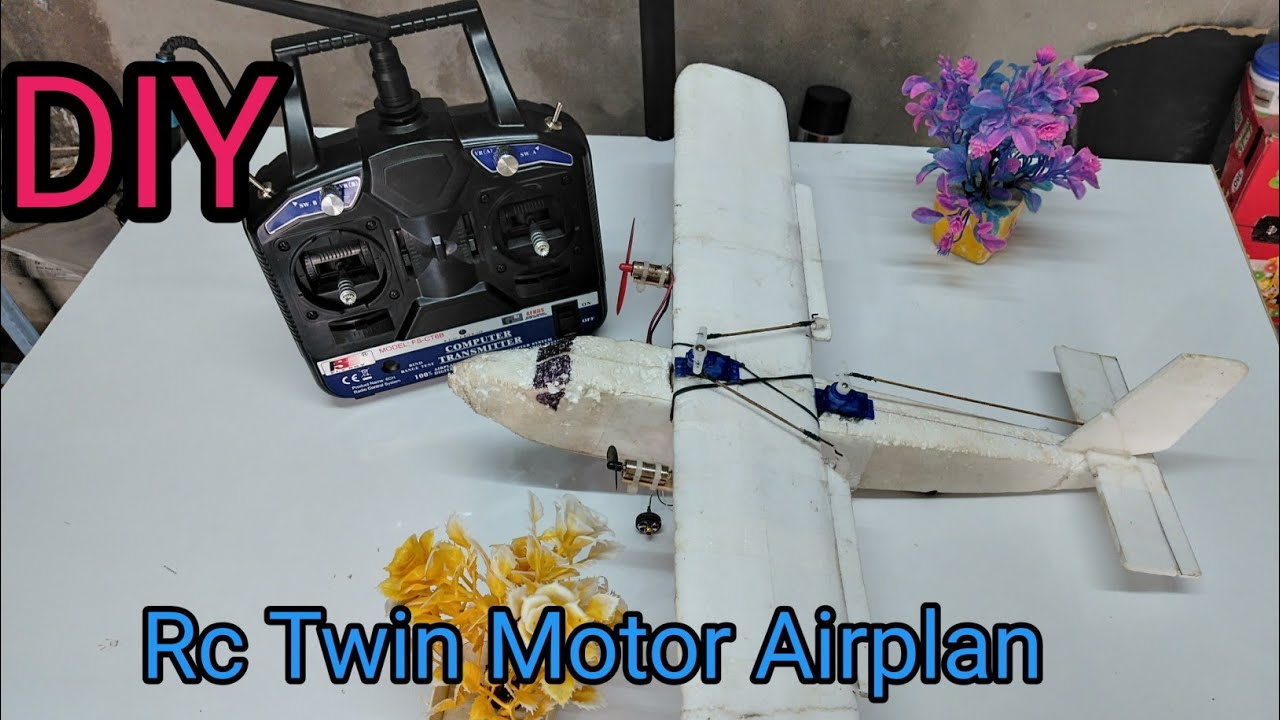 How To Make Rc Twin Motor Airplane Out of Thermocol | DIY Twin Otter ...