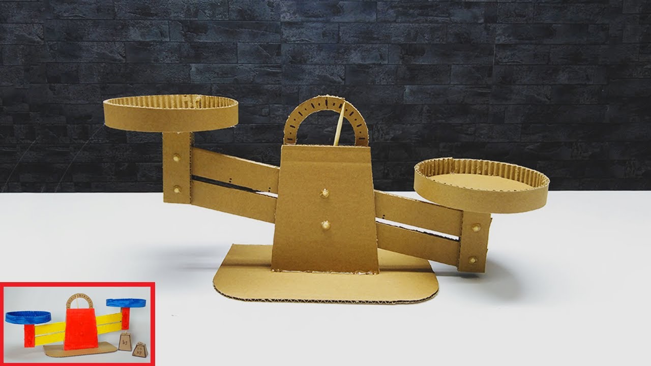 How to make a Balance of cardboard | school project | DIY - YouTube