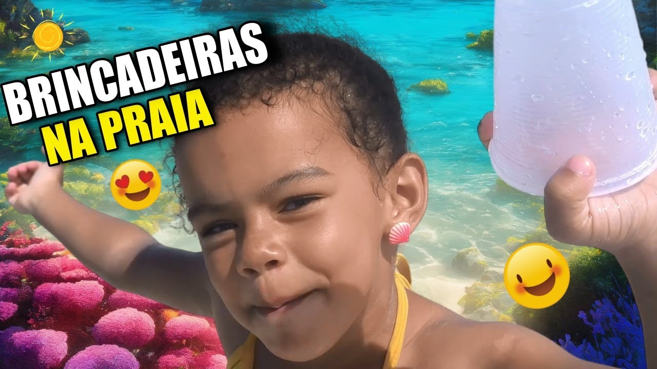 UM DIA DIVERTIDO NA PRAIA, BRINCANDO COM A MAMÃE NO MAR! - YouTube