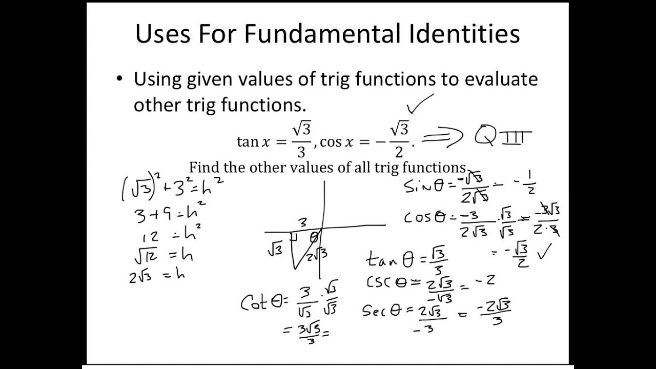 Using Fundamental Identities - YouTube