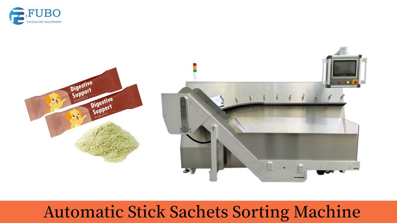 Automatic stick sachets sorting machine | bag sorter machine - YouTube