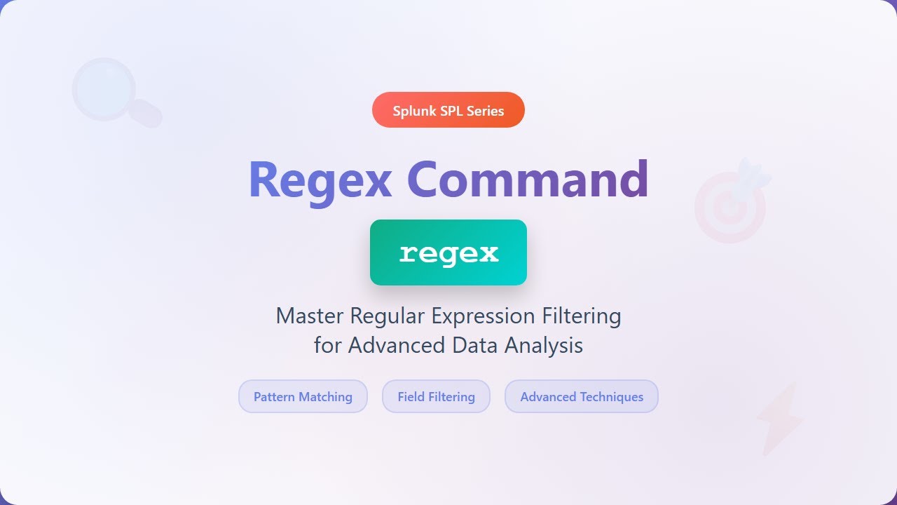 Splunk SPL Regex Command Tutorial - Master Regular Expression Filtering for Data Analysis - YouTube