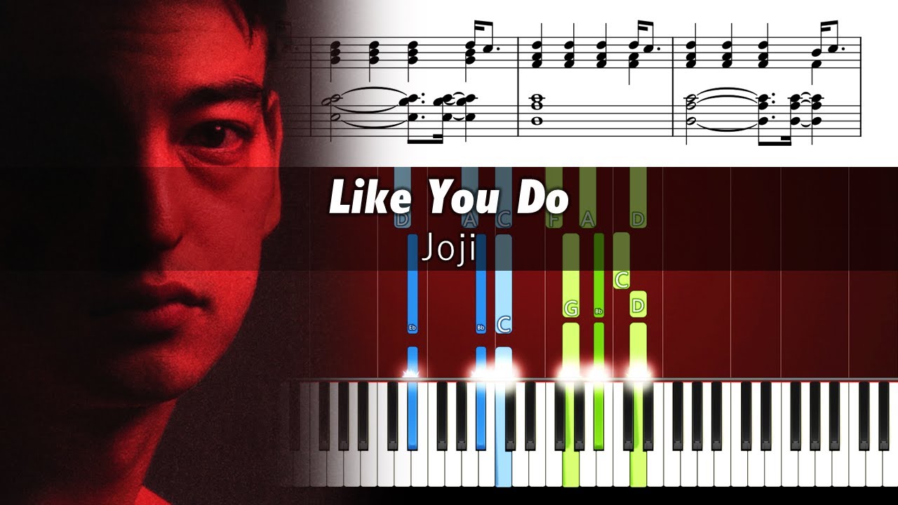 Joji - Like You Do - Accurate Piano Tutorial with Sheet Music Acordes - Chordify