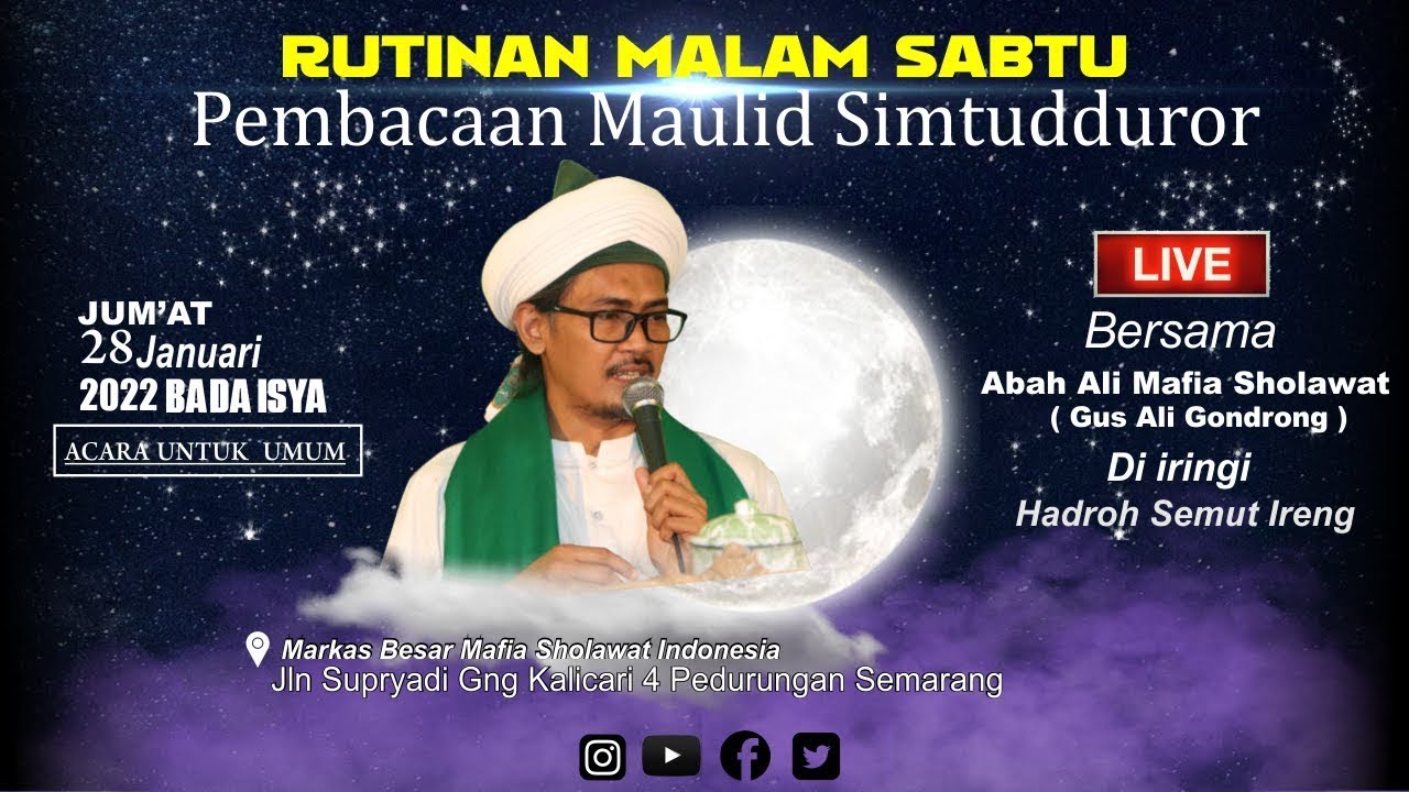 🔴 [ LIVE ] RUTINAN MALAM SABTU - PEMBACAAN MAULID SIMTUDDUROR || ABAH ...