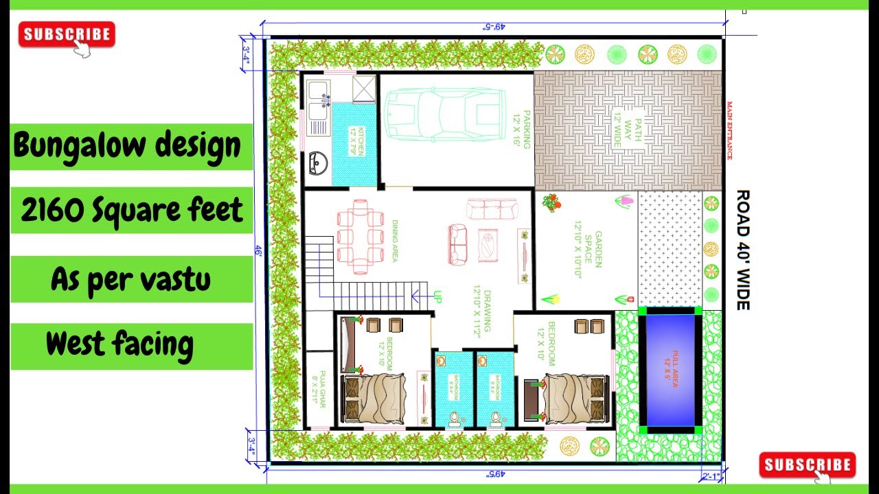 2160 square feet bungalow l 2100 sqft house design l 2160 स्क्वायर फीट ...