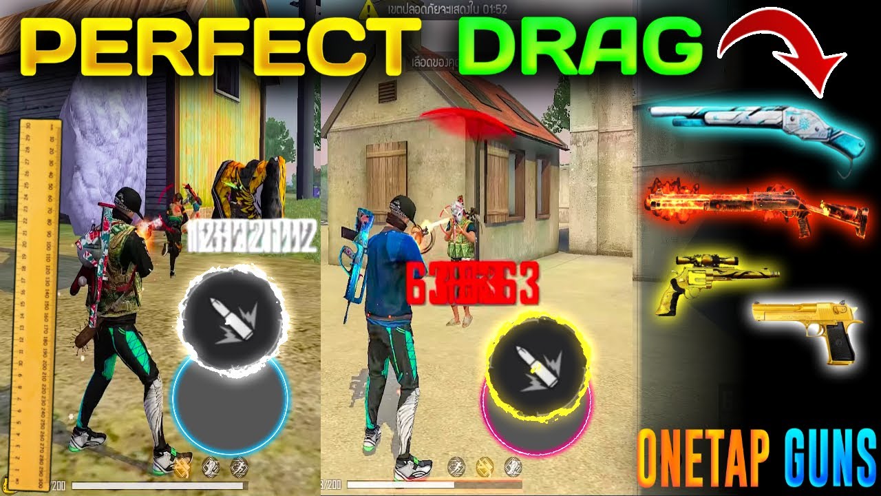 PERFECT DRAG FOR ONE TAP 🤯 | PERFECT DRAG SHOT FREE FIRE | DRAG HEAT ...