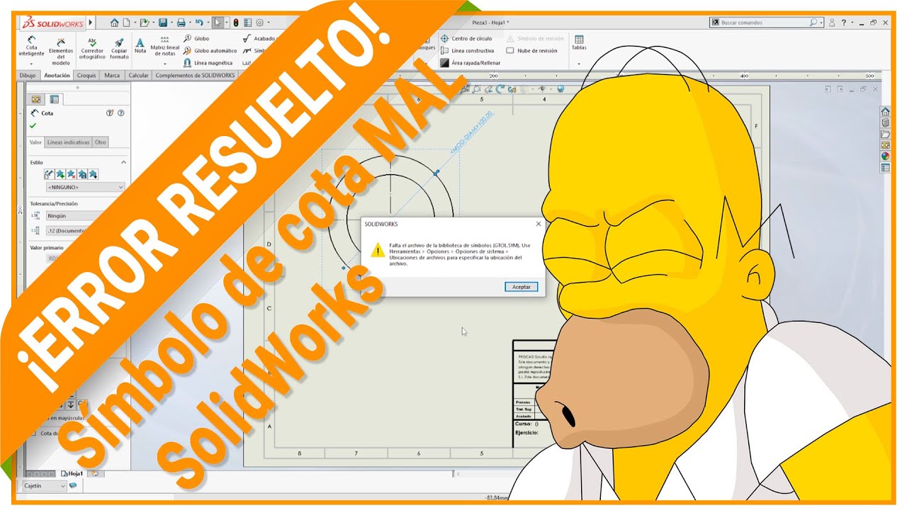 #ErrorTocaPleotas003: Símbolo de cota mal en SolidWorks - YouTube
