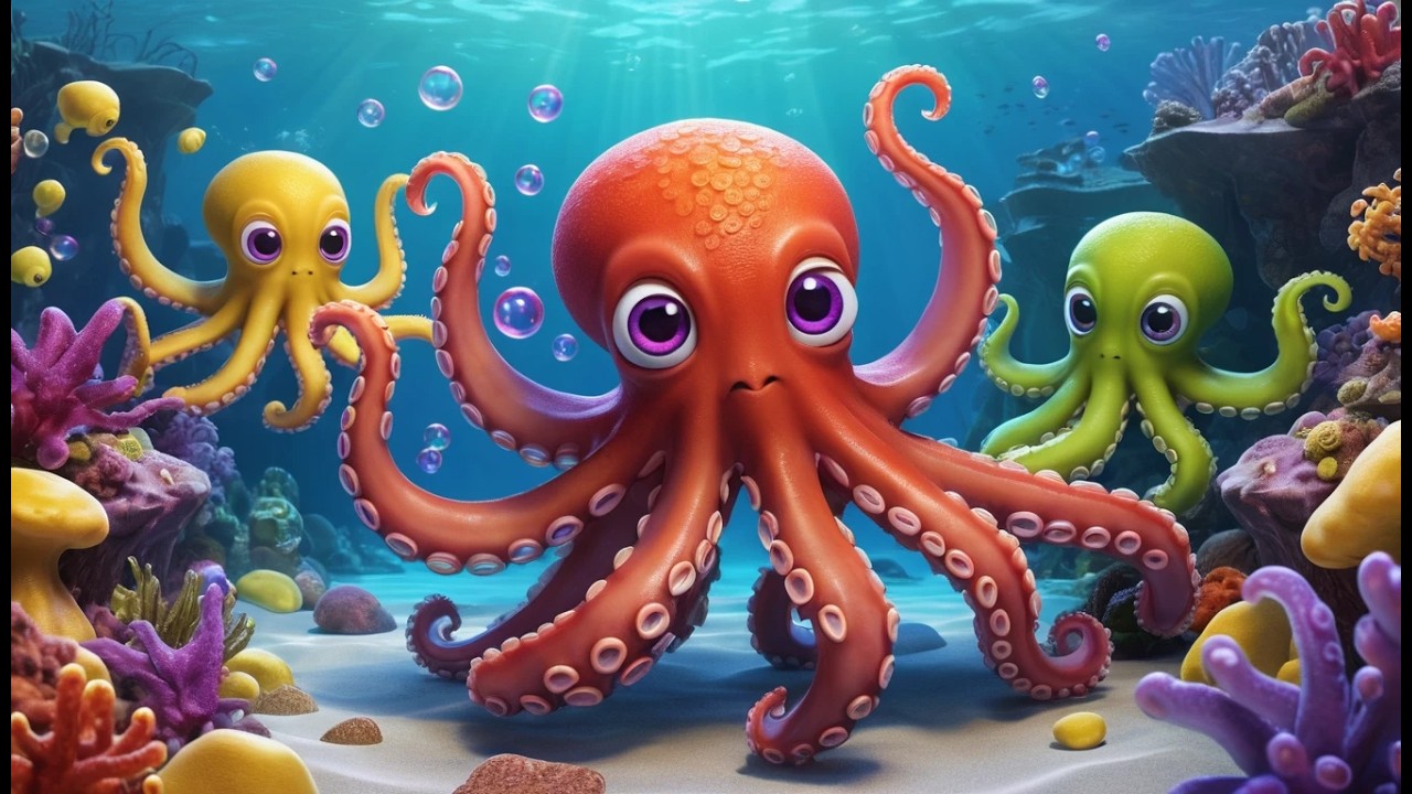 Five Little Octopuses Wiggle Wiggle Wiggle | Fun Underwater Dance ...