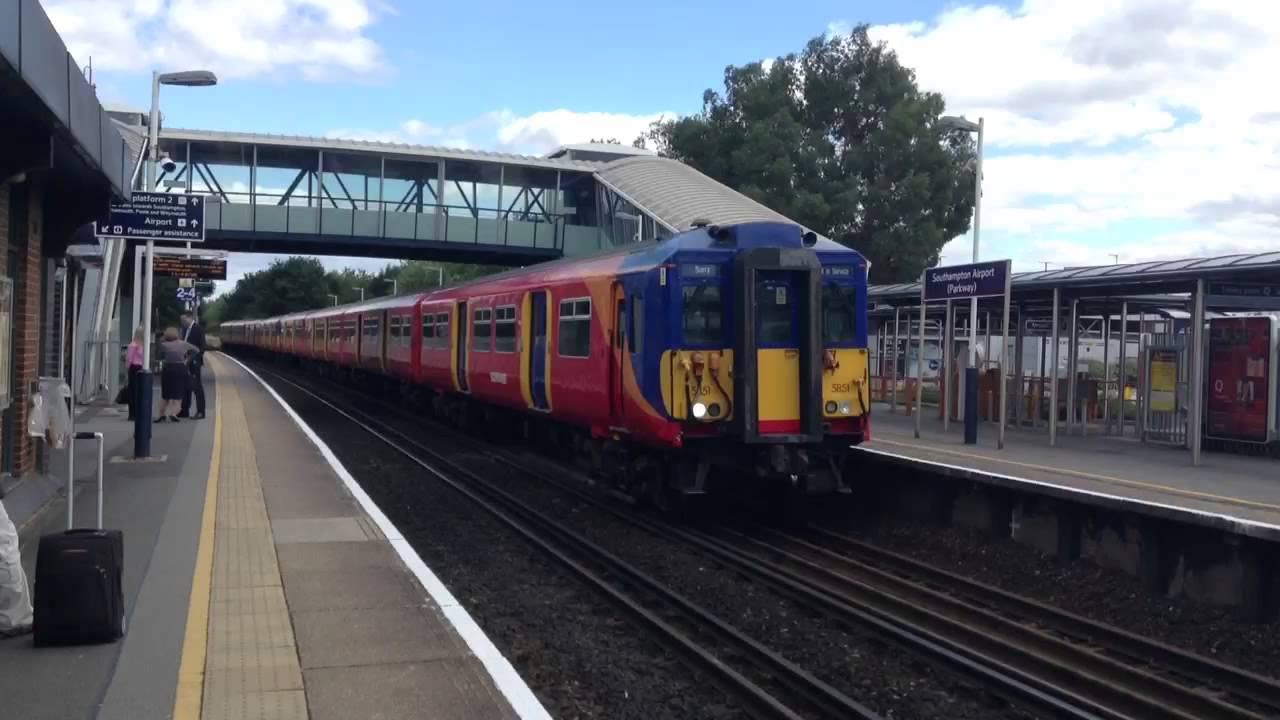 SWT 455 passes through Southampton Airport Parkway - YouTube