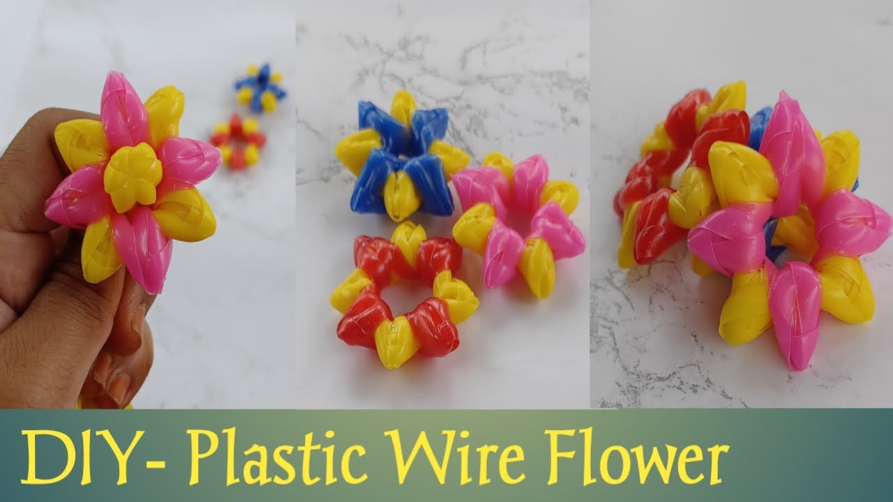 DIY Plastic Wire Flower making || Artificial Flower making tutorial ...