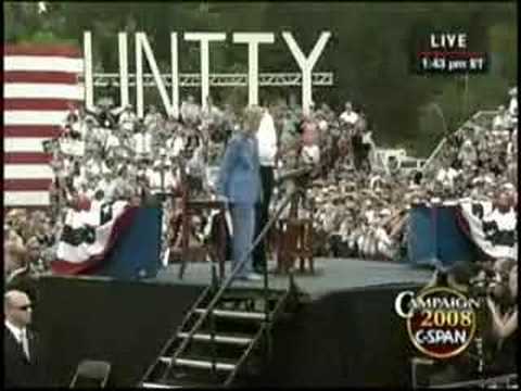 Barack Obama and Hillary Clinton in Unity, NH