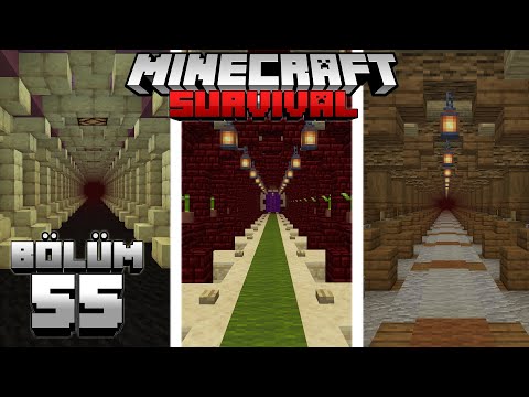 MUHTEŞEM NETHER TÜNELLERİ !! [Gizli Raylı Taşımacılık]┇Minecraft Survival ▹Bölüm 55