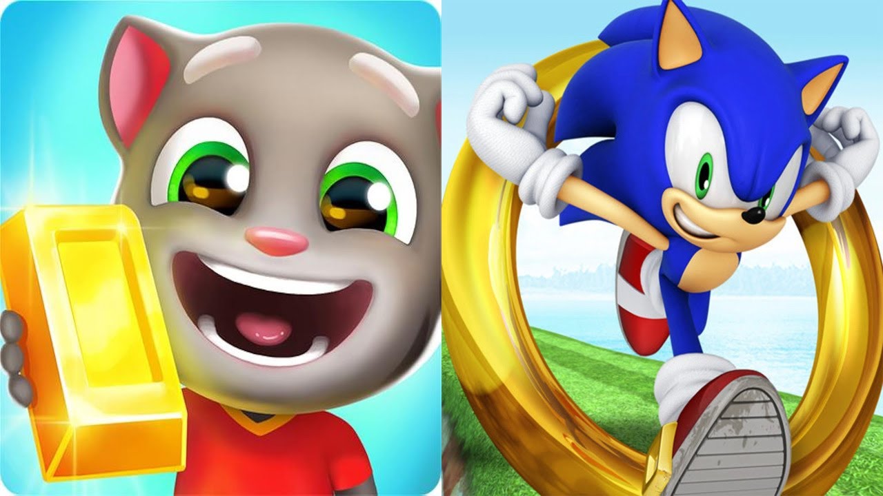 Sonic Dash+ - Super Sonic VS Talking Tom Gold Run - Talking Hank iOS ...
