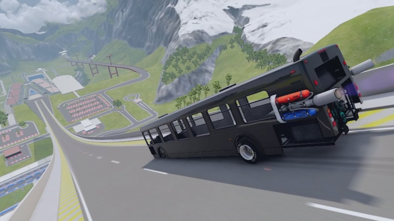 How Far Can Buses Jump In Car Jump Arena? BeamNG Drive - YouTube