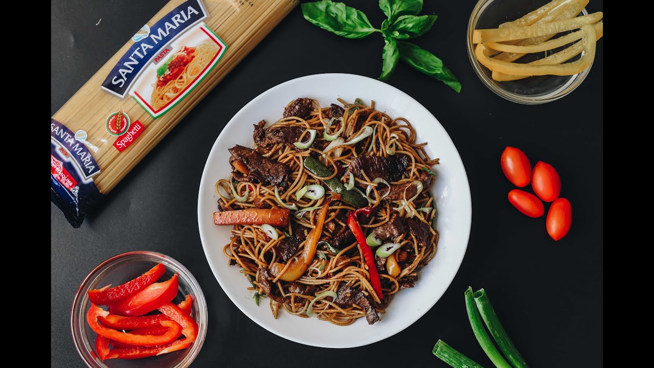 Santa Maria, Beef Stir Fry Pasta - YouTube