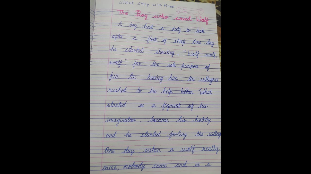 kids' story with moral, cursive handwriting - YouTube