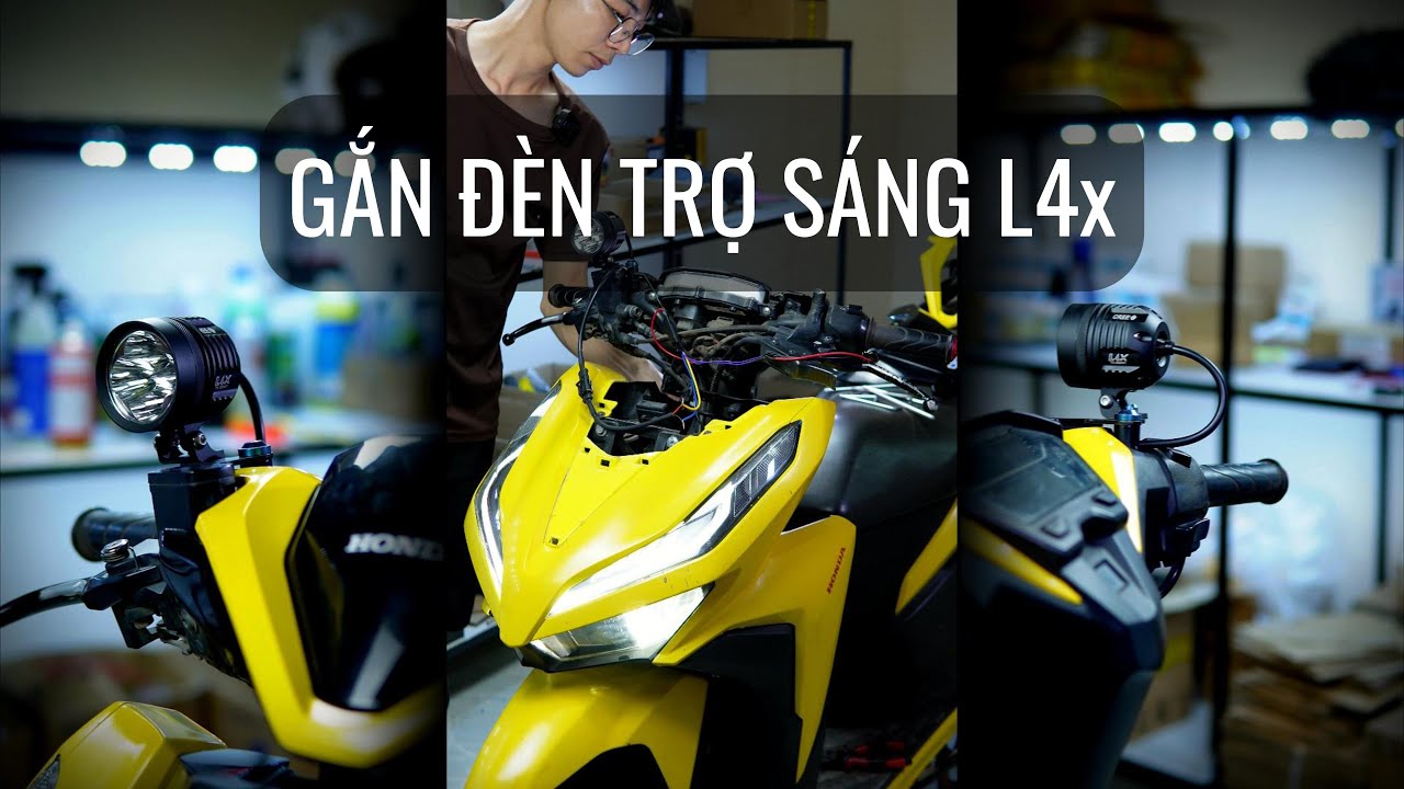 Hướng dẫn gắn trợ sáng L4x cho Vario, Ab, Vison, Sh - YouTube