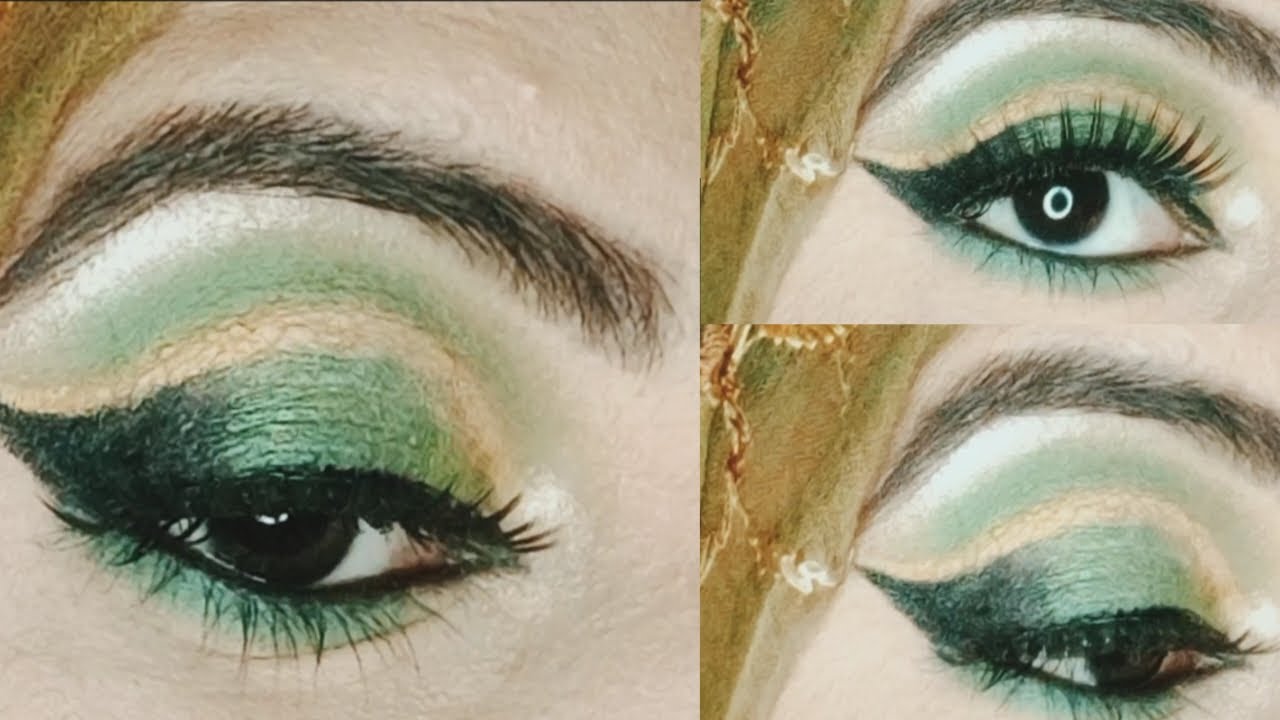 GREEN DOUBLE CUT CREASE EYE MAKEUP TUTORIAL |Makeover with Sheena - YouTube