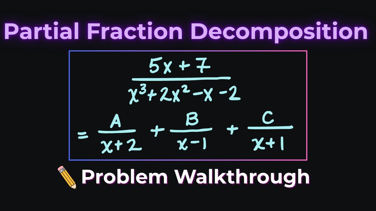 Partial Fraction Decomposition with 3 Linear Factors | Step by Step ...