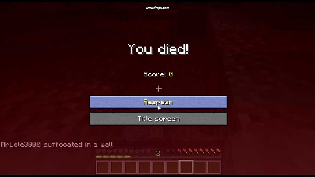 Minecraft Suffocated In Wall - YouTube
