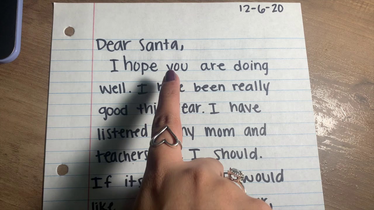 persuasive writing lesson 9- Writing a letter to Santa - YouTube