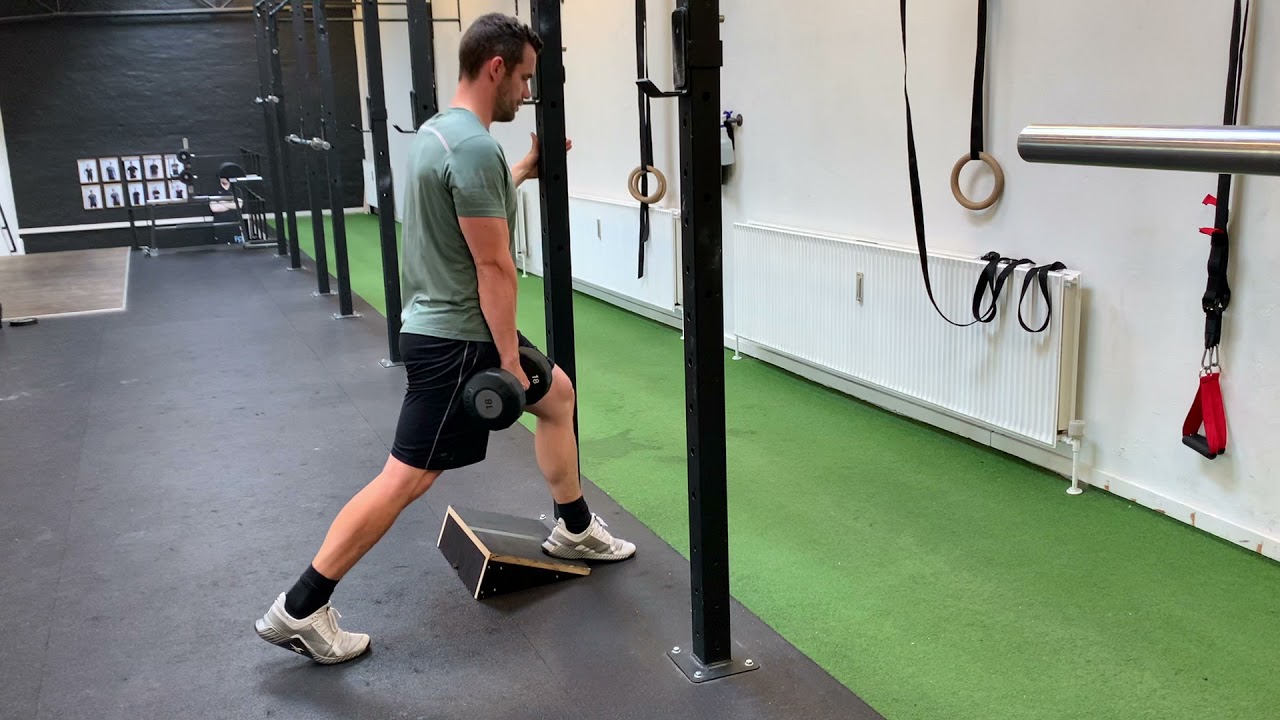 Supported db split squat, front heel elevated (quad focus) - YouTube