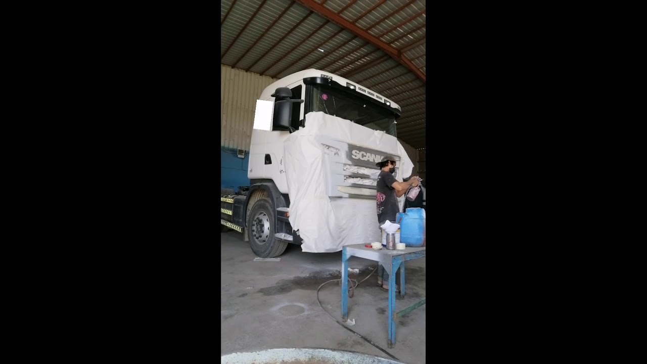 Scania G410 bonnet paint - YouTube
