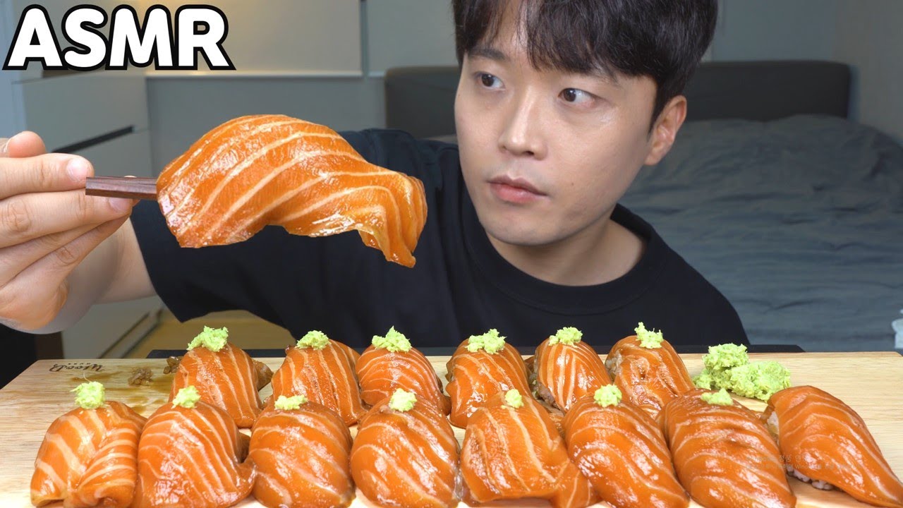 대만 삼미식당 대왕연어초밥 리얼사운드 먹방asmr Giant Salmon Sushi Mukbang Asmr Real Sound