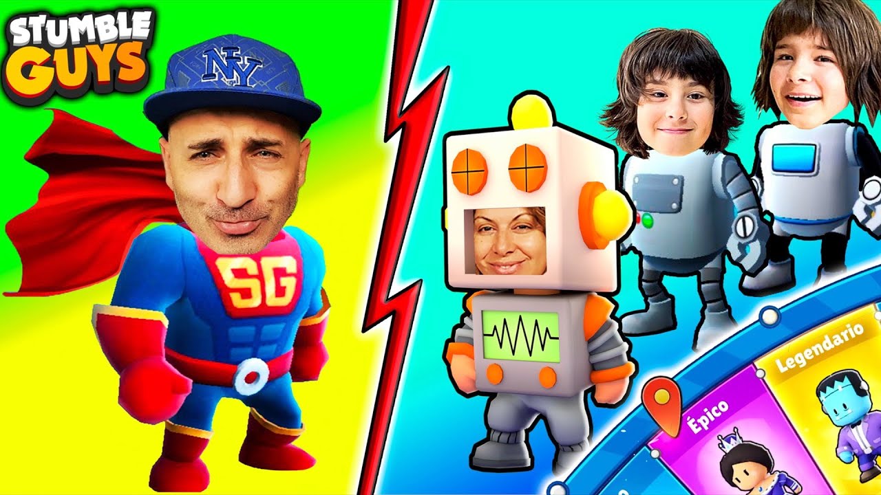 SKINS EPICAS en la Ruleta, y SUPERMAN vs ROBOTS en STUMBLE GUYS - YouTube