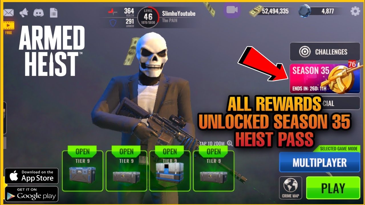 ARMED HEIST - *NEW* SEASON 35 Heist PASS🔥| ALL Rewards (No Mod apk ...