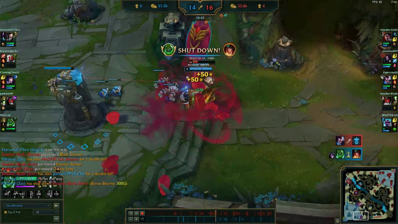 Massive Zac Support Absolutely Assassinates Lame Enemy Bot Laners - YouTube