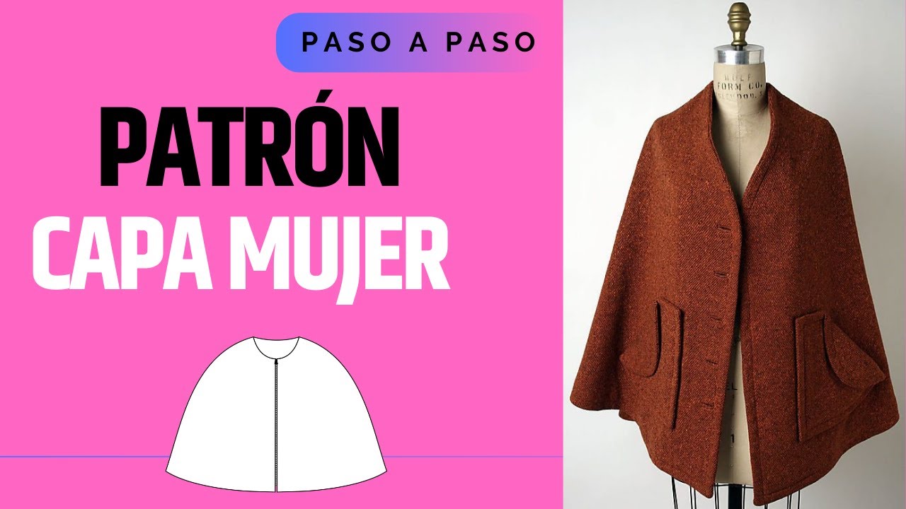 🙌 Te enseñamos a hacer el PATRÓN de una CAPA para MUJER ️ #patronaje # ...