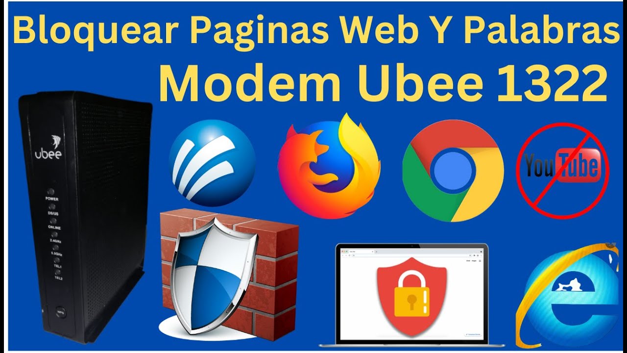 Bloquear URLs y Palabras Modem Ubee 1322 Megacable - YouTube