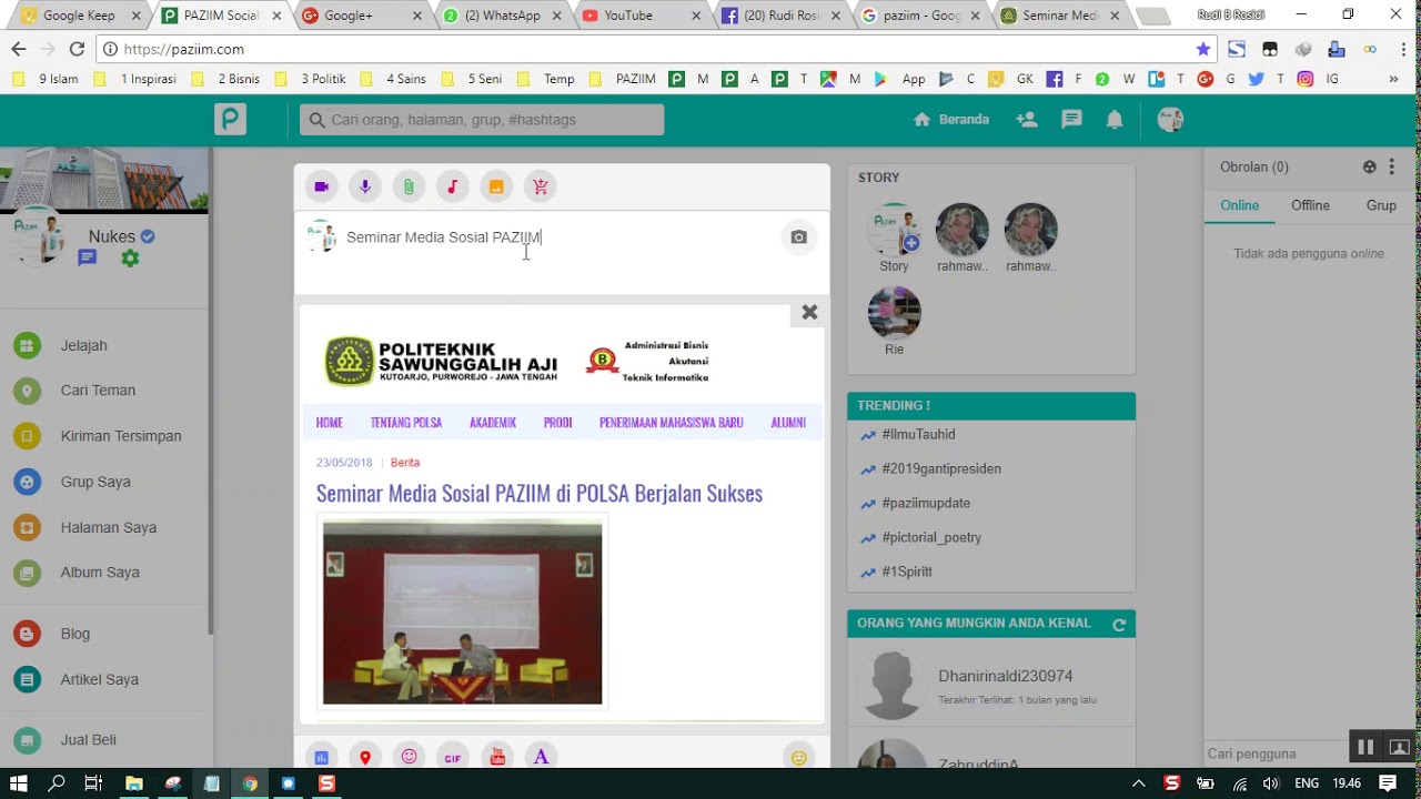 Fitur Snap & Paste medsos Paziim - YouTube