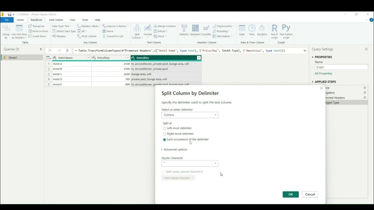 How To Split Column By Delimiter | How to Unpivot data in Power Query ...
