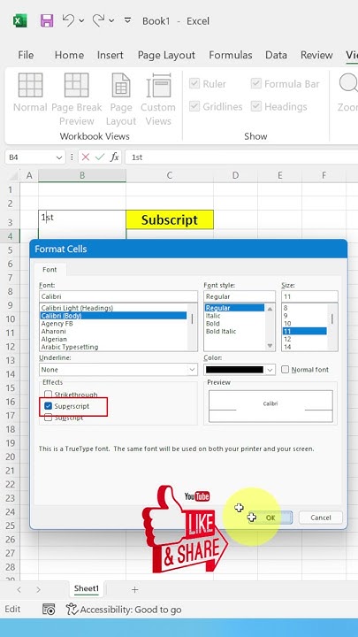 Superscript And Subscript In Excel #excel #exceltips #shorts - YouTube