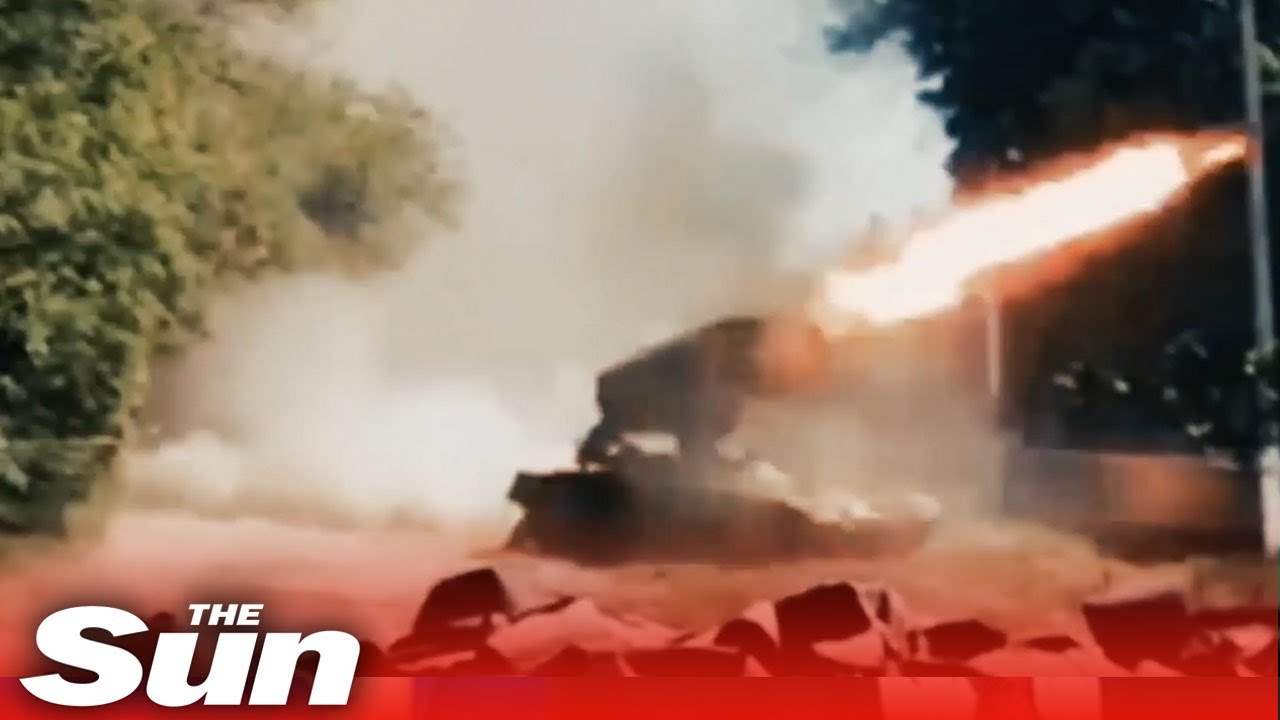 Russian rocket launchers with 'Z markings' fire at Ukrainian ammo depot ...