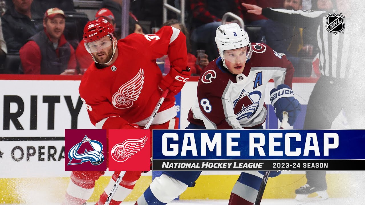 Avalanche @ Red Wings 2/22 | NHL Highlights 2024 - YouTube