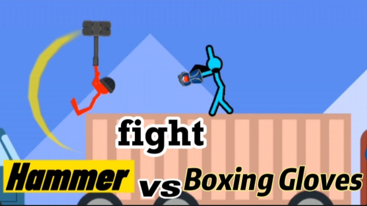 Stickman Fight Animation. hammer vs boxing Gloves - YouTube
